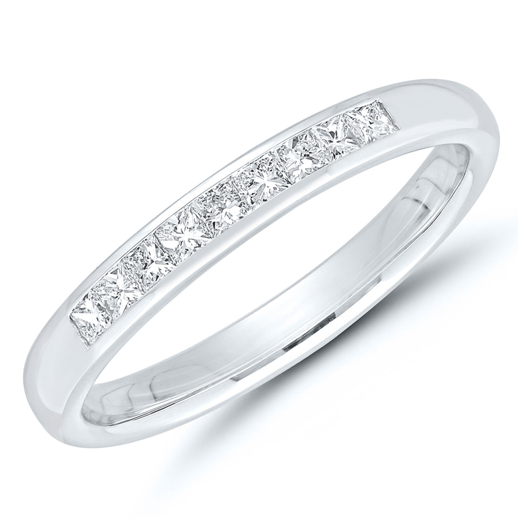 White Gold Princess Cut Band – Harry Ritchies