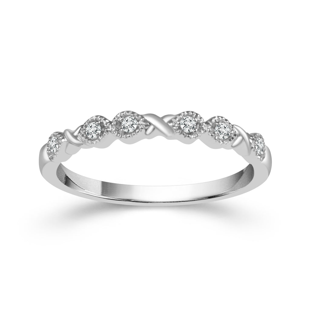 White Gold Diamond XO Band – Harry Ritchies