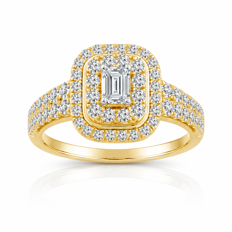 Two Hearts® Emerald Dream Halo Engagement Ring – Harry Ritchies