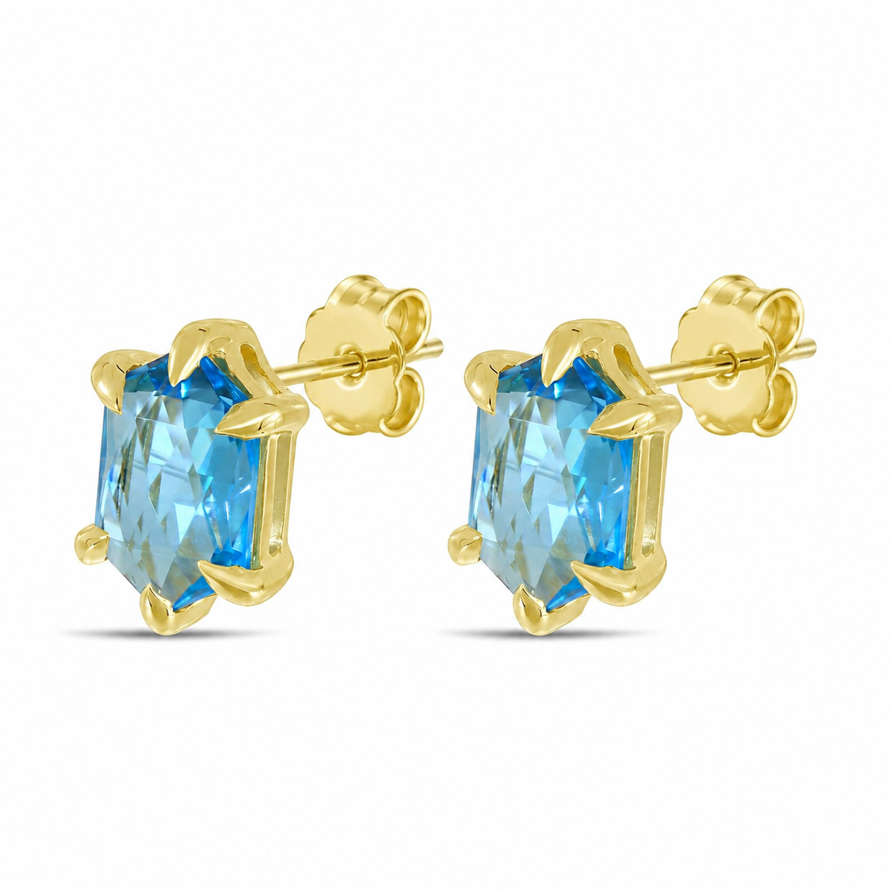 Azure Edge Blue Topaz Stud Earrings – Harry Ritchies